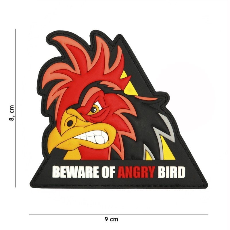 Patch 3D PVC Beware of Angry Bird - Triângulo